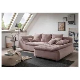 Ecksofa Home Affaire "Imola, bequem, aktuelle Steppung im Sitz, L-Form, Breite 270cm", rosa, B:270cm H:90cm T:170cm, Microfaser PRIMABELLE (100% Polyester) / Struktur (82% Polyester, 9% Viscose, 7% Baumwolle, 2% Nylon);Kunstleder SOFTLUX / Struktur (82% Polyester, 9% Viscose, 7% Baumwolle, 2% Nylon), Sofas, Ecksofa, wahlweise mit Bettfunktion