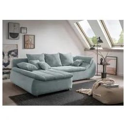 Ecksofa Home Affaire "Imola, bequem, aktuelle Steppung im Sitz, L-Form, Breite 270cm", blau (aqua), B:270cm H:90cm T:170cm, Microfaser PRIMABELLE (100% Polyester) / Struktur (82% Polyester, 9% Viscose, 7% Baumwolle, 2% Nylon);Kunstleder SOFTLUX / Struktur (82% Polyester, 9% Viscose, 7% Baumwolle, 2% Nylon), Sofas, Ecksofa, wahlweise mit Bettfunktion, OTTOs Choice