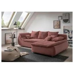Ecksofa Home Affaire "Imola, bequem, aktuelle Steppung im Sitz, L-Form, Breite 270cm", rot (koralle, rot), B:270cm H:90cm T:170cm, Microfaser PRIMABELLE (100% Polyester) / Struktur (82% Polyester, 9% Viscose, 7% Baumwolle, 2% Nylon);Kunstleder SOFTLUX / Struktur (82% Polyester, 9% Viscose, 7% Baumwolle, 2% Nylon), Sofas, Ecksofa, wahlweise mit Bettfunktion
