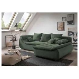 Ecksofa Home Affaire "Imola, bequem, aktuelle Steppung im Sitz, L-Form, Breite 270cm", gr&uuml;n (moosgr&uuml;n), B:270cm H:90cm T:170cm, Microfaser PRIMABELLE (100% Polyester) / Struktur (82% Polyester, 9% Viscose, 7% Baumwolle, 2% Nylon);Kunstleder SOFTLUX / Struktur (82% Polyester, 9% Viscose, 7% Baumwolle, 2% Nylon), Sofas, Ecksofa, wahlweise mit Bettfunktion