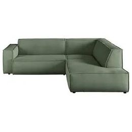 Ecksofa 3C Candy "Matteo in elegant, kubischer Formensprache, bequem, L-Form", gr&uuml;n (turtle), B:254cm H:72cm T:224cm, 88% Polyester, 12% Polyacryl, Sofas, Ecksofa, mit auff&auml;lliger Kedernaht, Cord-Bezug, Lounge-Charakter