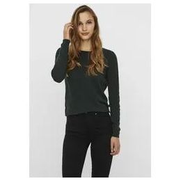 V&eacute;ro Moda Rundhalspullover VERO MODA "VMCARE STRUCTURE LS O-NECK BLOUSE", Damen, Gr. S, gr&uuml;n (pine grove), Strick, Obermaterial: 100% Baumwolle, Strukturmuster, unifarben, figurbetont h&uuml;ftbedeckend, Rundhals, Pullover Rundhalspullover, aus Bio-Baumwolle