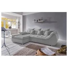 Ecksofa Home Affaire "Imola, bequem, aktuelle Steppung im Sitz, L-Form, Breite 270cm", grau, B:270cm H:90cm T:170cm, Microfaser PRIMABELLE (100% Polyester) / Struktur (82% Polyester, 9% Viscose, 7% Baumwolle, 2% Nylon);Kunstleder SOFTLUX / Struktur (82% Polyester, 9% Viscose, 7% Baumwolle, 2% Nylon), Sofas, Ecksofa, wahlweise mit Bettfunktion