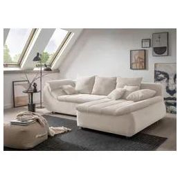 Ecksofa Home Affaire "Imola, bequem, aktuelle Steppung im Sitz, L-Form, Breite 270cm", beige, B:270cm H:90cm T:170cm, Microfaser PRIMABELLE (100% Polyester) / Struktur (82% Polyester, 9% Viscose, 7% Baumwolle, 2% Nylon);Kunstleder SOFTLUX / Struktur (82% Polyester, 9% Viscose, 7% Baumwolle, 2% Nylon), Sofas, Ecksofa, wahlweise mit Bettfunktion