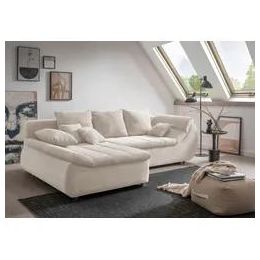Ecksofa Home Affaire "Imola, bequem, aktuelle Steppung im Sitz, L-Form, Breite 270cm", beige, B:270cm H:90cm T:170cm, Microfaser PRIMABELLE (100% Polyester) / Struktur (82% Polyester, 9% Viscose, 7% Baumwolle, 2% Nylon);Kunstleder SOFTLUX / Struktur (82% Polyester, 9% Viscose, 7% Baumwolle, 2% Nylon), Sofas, Ecksofa, wahlweise mit Bettfunktion, OTTOs Choice