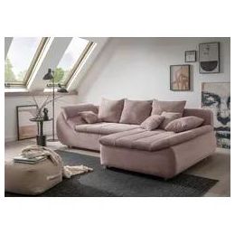 Ecksofa Home Affaire "Imola, bequem, aktuelle Steppung im Sitz, L-Form, Breite 270cm", rosa, B:270cm H:90cm T:170cm, Microfaser PRIMABELLE (100% Polyester) / Struktur (82% Polyester, 9% Viscose, 7% Baumwolle, 2% Nylon);Kunstleder SOFTLUX / Struktur (82% Polyester, 9% Viscose, 7% Baumwolle, 2% Nylon), Sofas, Ecksofa, wahlweise mit Bettfunktion