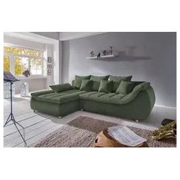 Ecksofa Home Affaire "Imola, bequem, aktuelle Steppung im Sitz, L-Form, Breite 270cm", gr&uuml;n (dunkelgr&uuml;n), B:270cm H:90cm T:170cm, Microfaser PRIMABELLE (100% Polyester) / Struktur (82% Polyester, 9% Viscose, 7% Baumwolle, 2% Nylon);Kunstleder SOFTLUX / Struktur (82% Polyester, 9% Viscose, 7% Baumwolle, 2% Nylon), Sofas, Ecksofa, wahlweise mit Bettfunktion, OTTOs Choice