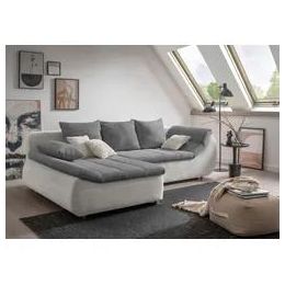 Ecksofa Home Affaire "Imola, bequem, aktuelle Steppung im Sitz, L-Form, Breite 270cm", silber (silber, grau), B:270cm H:90cm T:170cm, Microfaser PRIMABELLE (100% Polyester) / Struktur (82% Polyester, 9% Viscose, 7% Baumwolle, 2% Nylon);Kunstleder SOFTLUX / Struktur (82% Polyester, 9% Viscose, 7% Baumwolle, 2% Nylon), Sofas, Ecksofa, wahlweise mit Bettfunktion