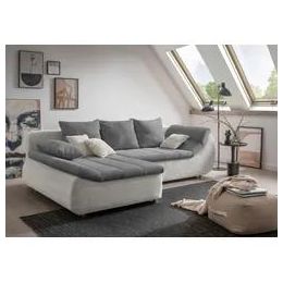 Ecksofa Home Affaire "Imola, bequem, aktuelle Steppung im Sitz, L-Form, Breite 270cm", silber (silber, grau), B:270cm H:90cm T:170cm, Microfaser PRIMABELLE (100% Polyester) / Struktur (82% Polyester, 9% Viscose, 7% Baumwolle, 2% Nylon);Kunstleder SOFTLUX / Struktur (82% Polyester, 9% Viscose, 7% Baumwolle, 2% Nylon), Sofas, Ecksofa, wahlweise mit Bettfunktion