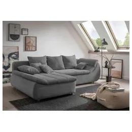 Ecksofa Home Affaire "Imola, bequem, aktuelle Steppung im Sitz, L-Form, Breite 270cm", grau, B:270cm H:90cm T:170cm, Microfaser PRIMABELLE (100% Polyester) / Struktur (82% Polyester, 9% Viscose, 7% Baumwolle, 2% Nylon);Kunstleder SOFTLUX / Struktur (82% Polyester, 9% Viscose, 7% Baumwolle, 2% Nylon), Sofas, Ecksofa, wahlweise mit Bettfunktion