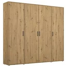 Kleiderschrank Rauch "VOYAGER Garderobe W&auml;scheschrank TOPSELLER Schlafzimmer", braun (eiche artisan, griffe graumetallic), B:187cm H:194cm T:53cm, Holzwerkstoff, Schr&auml;nke, Kleiderschrank, mit 2 modernen Griffvarianten, viel Stauraum MADE IN GERMANY