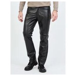 Lederhose JCC "3102182", Herren, Gr. 52, Normalgr&ouml;&szlig;en, schwarz, Obermaterial: 100% Leder / Futter: 100% Polyester, Hosen