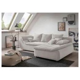 Ecksofa Home Affaire "Imola, bequem, aktuelle Steppung im Sitz, L-Form, Breite 270cm", silber, B:270cm H:90cm T:170cm, Microfaser PRIMABELLE (100% Polyester) / Struktur (82% Polyester, 9% Viscose, 7% Baumwolle, 2% Nylon);Kunstleder SOFTLUX / Struktur (82% Polyester, 9% Viscose, 7% Baumwolle, 2% Nylon), Sofas, Ecksofa, wahlweise mit Bettfunktion
