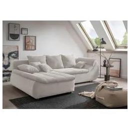 Ecksofa Home Affaire "Imola, bequem, aktuelle Steppung im Sitz, L-Form, Breite 270cm", silber, B:270cm H:90cm T:170cm, Microfaser PRIMABELLE (100% Polyester) / Struktur (82% Polyester, 9% Viscose, 7% Baumwolle, 2% Nylon);Kunstleder SOFTLUX / Struktur (82% Polyester, 9% Viscose, 7% Baumwolle, 2% Nylon), Sofas, Ecksofa, wahlweise mit Bettfunktion