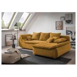 Ecksofa Home Affaire "Imola, bequem, aktuelle Steppung im Sitz, L-Form, Breite 270cm", gold, B:270cm H:90cm T:170cm, Microfaser PRIMABELLE (100% Polyester) / Struktur (82% Polyester, 9% Viscose, 7% Baumwolle, 2% Nylon);Kunstleder SOFTLUX / Struktur (82% Polyester, 9% Viscose, 7% Baumwolle, 2% Nylon), Sofas, Ecksofa, wahlweise mit Bettfunktion