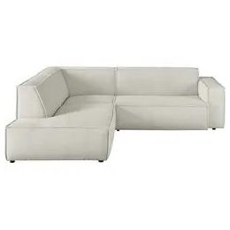 Ecksofa 3C Candy "Matteo in elegant, kubischer Formensprache, bequem, L-Form", grau (light grau), B:254cm H:72cm T:224cm, 88% Polyester, 12% Polyacryl, Sofas, Ecksofa, mit auff&auml;lliger Kedernaht, Cord-Bezug, Lounge-Charakter, OTTOs Choice