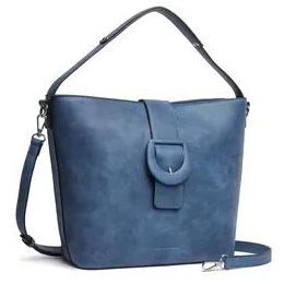 Schultertasche "Raffi", Damen, Gr. B/H/T: 35cm x 27cm x 13cm onesize, blau, Lederimitat, Collezione Alessandro, Taschen Schultertasche, aus griffechtem Lederimitat