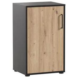 Schildmeyer Aktenschrank WELLTIME "Aino", schwarz (schwarzmatt, artisan eichefarben), B:50,9cm H:83,6cm T:41cm, FSC-zertifizierter Holzwerkstoff, Schr&auml;nke