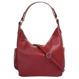 Shopper Samantha Look, Damen, Gr. B/H/T: 35cm x 25cm x 10cm onesize, rot, Leder, unifarben, Taschen Shopper, echt Leder, Made in Italy