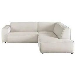Ecksofa 3C Candy "Matteo in elegant, kubischer Formensprache, bequem, L-Form", wei&szlig; (snow), B:254cm H:72cm T:224cm, 88% Polyester, 12% Polyacryl, Sofas, Ecksofa, mit auff&auml;lliger Kedernaht, Cord-Bezug, Lounge-Charakter, OTTOs Choice