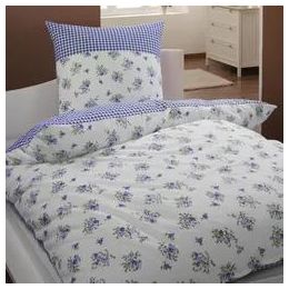 Bettw&auml;sche Dyckhoff "Vera", blau, B/L: 155cm x 220cm, 1 Stk., 1 Stk., Frottee, B/L: 80cm x 80cm, 2 Stk., Frottee, Obermaterial: 75% Baumwolle, 25% Polyester, Bettw&auml;sche, Bettw&auml;sche, aus Weichfrottier