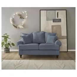 2-Sitzer Home Affaire "WESTMINSTER", blau (marineblau), B:170cm H:95cm T:100cm, Sofas, mit Federkern-Polsterung