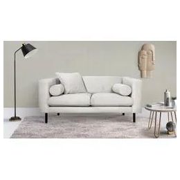 2-Sitzer Home Affaire "Lillibeth Designsofa mit Wellenunterfederung, Ma&szlig;e B/T/H: 155/74/83 cm", beige (creme), B:155cm H:83cm T:74cm, 100% Polyester, Sofas, Zierkissen als Wendekissen, in Samtoptik oder Cord