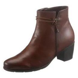 Stiefelette Gabor, Damen, Gr. 40, braun (cognac), Kalbsleder, used, Schuhe Stiefelette, Trichterabsatz, Ankleboots mit Hovercraft Luftkammer-Laufsohle
