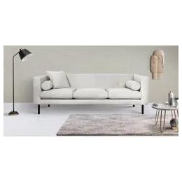 3-Sitzer Home Affaire "Lillibeth Designsofa mit Wellenunterfederung, Ma&szlig;e B/T/H: 218/74/83 cm", beige (creme), B:218cm H:83cm T:74cm, 100% Polyester, Sofas, Zierkissen als Wendekissen, Bezug Samtoptik oder Cord