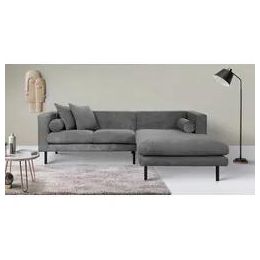 Ecksofa Home Affaire "Lillibeth L-Form Designsofa, Ma&szlig;e B/T/H: 240/173/83 cm", grau, B:240cm H:83cm T:173cm, 100% Polyester, Sofas, Ecksofa, Zierkissen als Wendekissen, in Samtoptik oder Cord