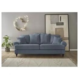 3,5-Sitzer Home Affaire "WESTMINSTER", blau (marineblau), B:230cm H:95cm T:100cm, Sofas, mit Federkern-Polsterung
