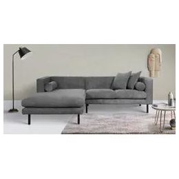 Ecksofa Home Affaire "Lillibeth L-Form Designsofa, Ma&szlig;e B/T/H: 240/173/83 cm", grau, B:240cm H:83cm T:173cm, 100% Polyester, Sofas, Ecksofa, Zierkissen als Wendekissen, in Samtoptik oder Cord