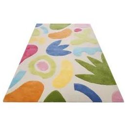 Kinderteppich Smart Kids "Kimi", bunt, B:70cm H:1,2mm L:140cm, Wolle, Teppiche, Kinderteppich, handgetuftet aus Naturfasern, bunt, abstraktes Design, Kinderzimmer