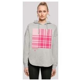 Kapuzenpullover F4NT4STIC "Karo Pink", Damen, Gr. XS, grau, Obermaterial: 100% Baumwolle, oversize, Pullover Kapuzenpullover, Print