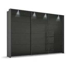 Schwebet&uuml;renschrank Rauch "Kleiderschrank Schrank Garderobe OTELI inkl. 3 Innenschubladen", grau (graumetallic, effektgrau hochglanz), B:278cm H:214cm T:68cm, Holzwerkstoff, Schr&auml;nke, Schwebet&uuml;renschrank, inkl. Passepartout optional mit Beleuchtung