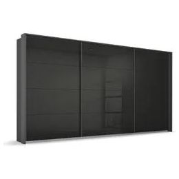 Schwebet&uuml;renschrank Rauch "Kleiderschrank Schrank Garderobe OTELI inkl. 3 Innenschubladen", grau (graumetallic, effektgrau hochglanz), B:368cm H:233cm T:68cm, Holzwerkstoff, Schr&auml;nke, Schwebet&uuml;renschrank, inkl. Passepartout optional mit Beleuchtung