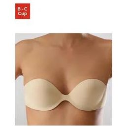Klebe-BH Lascana, Damen, Gr. Cup C, braun (toffee), Microtouch, Obermaterial: 82% Polyamid, 18% Elasthan, Basic, BHs Klebe-BH, mit Seitenfl&uuml;geln aus haftendem Silikon, Basic Dessous