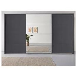 Schwebet&uuml;renschrank Rauch "Kleiderschrank Schrank Garderobe OTELI inkl. 3 Innenschubladen", grau (graumetallic), B:368cm H:233cm T:68cm, Holzwerkstoff, Schr&auml;nke, Schwebet&uuml;renschrank, inkl. Passepartout optional mit Beleuchtung MADE IN GERMANY