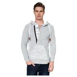 Kapuzensweatshirt Rusty Neal, Herren, Gr. 4XL, grau (grau, wei&szlig;), 70% Polyacryl, 30% Baumwolle, mehrfarbig, normal, ohne Ausschnitt, Sweatshirts, mit stylischem Ausschnitt
