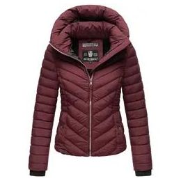 Steppjacke Marikoo "Kagomee", Damen, Gr. S (36), rot (wine), 100% Polyester, Jacken Steppjacke, mit gro&szlig;er Kapuze
