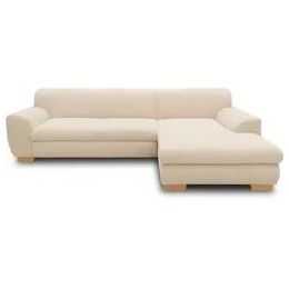 Ecksofa Home Affaire "Nika zeitlos und elegant, L-Form", beige (creme), B:277cm H:78cm T:84cm, Primabelle-Microfaser (100% Polyester);Struktur (70% Polyacryl, 30% Polyester), Sofas, Ecksofa, wahlweise mit Bettfunktion, auch in Cord