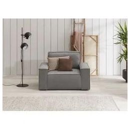 Sessel Home Affaire "SHERWOOD, Love-Seat in 3 Stoffarten verf&uuml;gbar", grau, B:120cm H:85cm T:86cm, 100% Polyester, Sessel, Sessel, passend zur Polster-Serie SHERWOOD