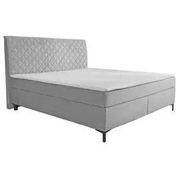Boxspringbett Alina "Petro", grau (silbergrau dmo, dmk 29), B:162cm L:215cm, Samt DMO (100% Polyester);Samt DMK (100% Polyester), Komplettbetten, Boxspringbett, inklusive Matratze und Topper, in diversen Ausf&uuml;hrungen