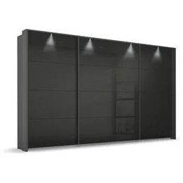 Schwebet&uuml;renschrank Rauch "Kleiderschrank Schrank Garderobe OTELI inkl. 3 Innenschubladen", grau (graumetallic, effektgrau hochglanz), B:323cm H:214cm T:68cm, Holzwerkstoff, Schr&auml;nke, Schwebet&uuml;renschrank, inkl. Passepartout optional mit Beleuchtung, Topseller