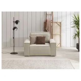 Sessel Home Affaire "SHERWOOD, Love-Seat in 3 Stoffarten verf&uuml;gbar", beige (cream), B:120cm H:85cm T:86cm, 100% Polyester, Sessel, Sessel, passend zur Polster-Serie SHERWOOD