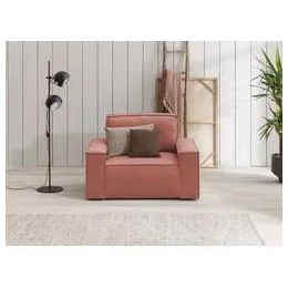 Sessel Home Affaire "SHERWOOD, Love-Seat in 3 Stoffarten verf&uuml;gbar", rot (coral), B:120cm H:85cm T:86cm, 100% Polyester, Sessel, Sessel, passend zur Polster-Serie SHERWOOD