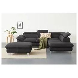 Ecksofa COTTA "Driver L-Form", braun, B:268cm H:73cm T:214cm, Kunstleder SOFTLUX;LEDER BEEFY (ein abgedecktes Spalt-Rindsleder) im Sitz und R&uuml;cken (Korpus in Kunstleder);Luxus-Kunstleder;Leder Pampas (echtes Rindsleder) im Sitz und R&uuml;cken (R&uuml;ckseite mit Spannstoff bezogen), Sofas, Ecksofa, mit Kopfteilverstellung, wahlweise mit Bettfunktion & Bettkasten