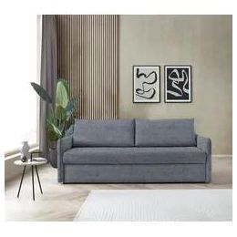 Schlafsofa Bali "Pisa", blau, B:222cm H:93cm T:98cm, 100% PES, Sofas, Schlafsofa, mit 3 Matratzenarten, Lattenrost, stabiles Untergestell
