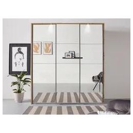 Schwebet&uuml;renschrank Rauch "Kleiderschrank Schrank Garderobe OTELI inkl. 3 Innenschubladen", braun (eiche artisan), B:211cm H:233cm T:68cm, Holzwerkstoff, Schr&auml;nke, Schwebet&uuml;renschrank, mit Spiegelfront und Passepartout optional mit Beleuchtung