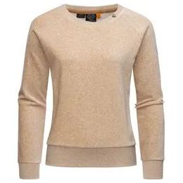 Sweater Ragwear "Johanka Velvet", Damen, Gr. XL (42), beige (sand), Obermaterial: 62% Baumwolle, 35% Polyester, 3% Elasthan, figurumspielend h&uuml;ftbedeckend, Rundhals, eng Rippb&uuml;ndchen, Sweatshirts Sweater, Stylischer Damen Pullover in Cord-Optik